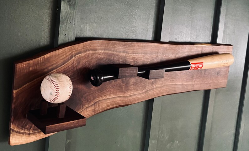 Walnut Bat Display Baseball Bat Holder Baseball Bat Wall - Etsy