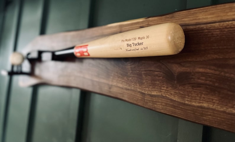 Walnut Bat Display Baseball Bat Holder Baseball Bat Wall - Etsy