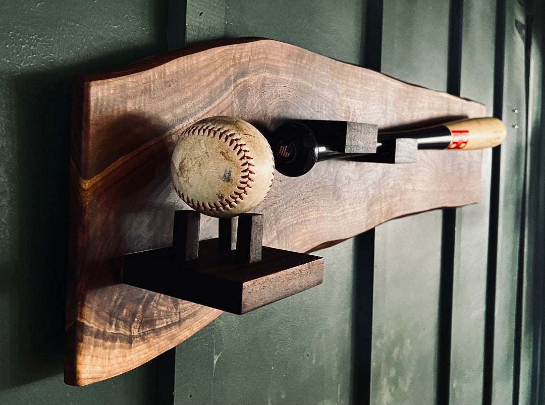 Walnut Bat Display Baseball Bat Holder Baseball Bat Wall - Etsy