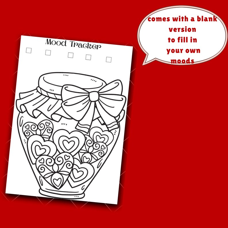 Valentine Mood Tracker - PRINTABLE Journal Page - Planner Page ...