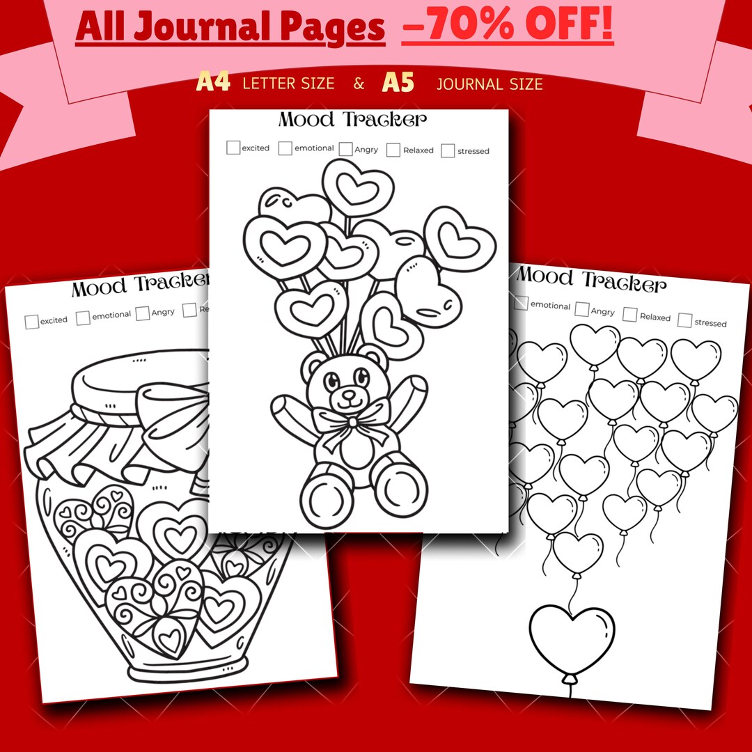 Valentine Mood Tracker - PRINTABLE Journal Page - Planner Page ...