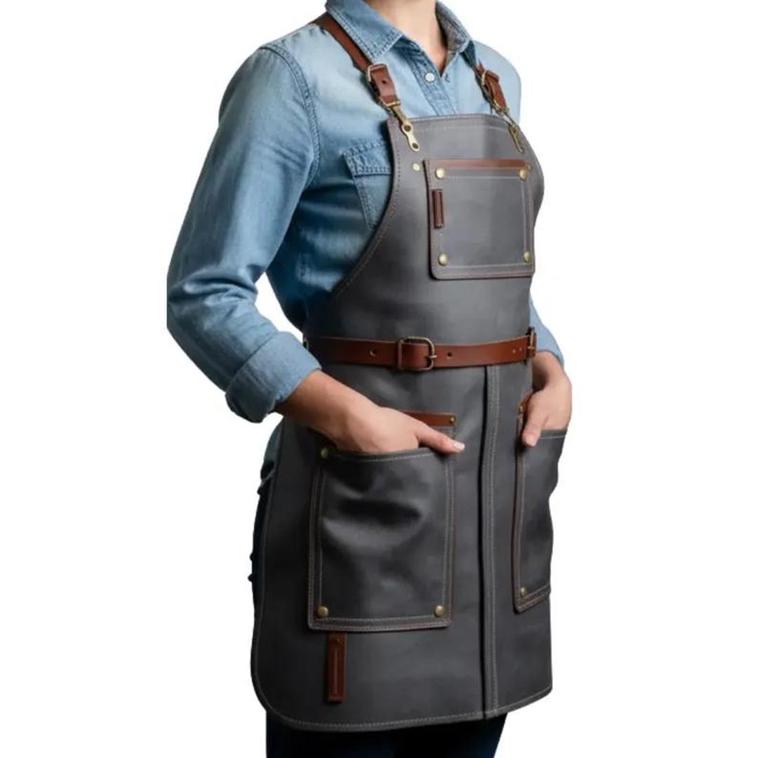 Custom Leather Apron | Crazy Horse Heat Resistant | Apron for Men ...