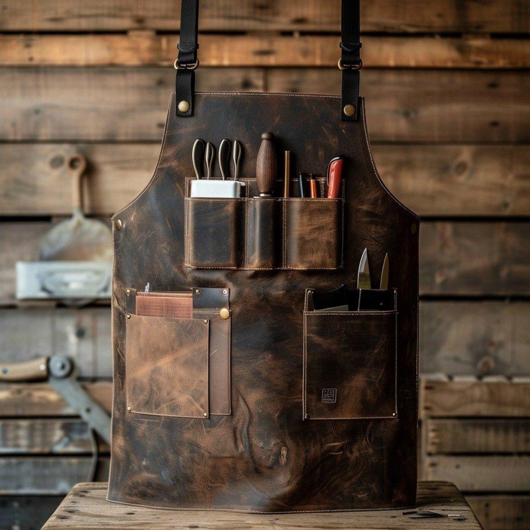 Custom Leather Apron | Personalized Cowhide Kitchen & BBQ Apron ...