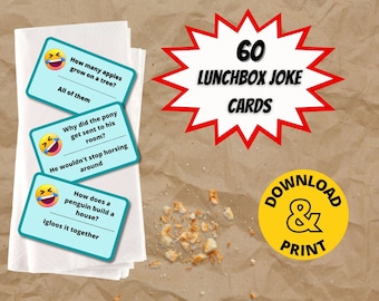 Joke Cards for Kids Lunch Box Printable - Etsy