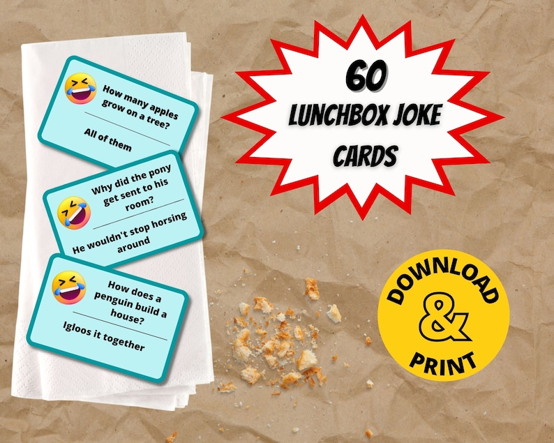 Joke Cards for Kids Lunch Box - Printable - Etsy