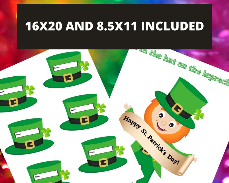 Pin the Hat on the Leprechaun Game - Etsy
