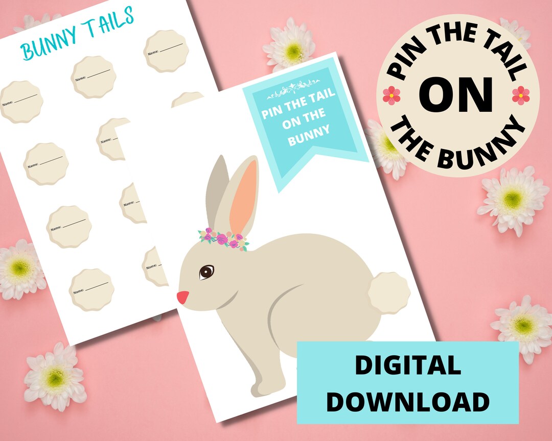 Pin the Tail on the Bunny Easter Game Digital Download - 2 Sizes - Etsy