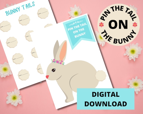 Pin the Tail on the Bunny Easter Game Digital Download 2 | Etsy