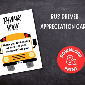 Bus Driver Appreciation Card - 5x7 Flat - Etsy