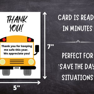 Bus Driver Appreciation Card 5x7 Flat - Etsy