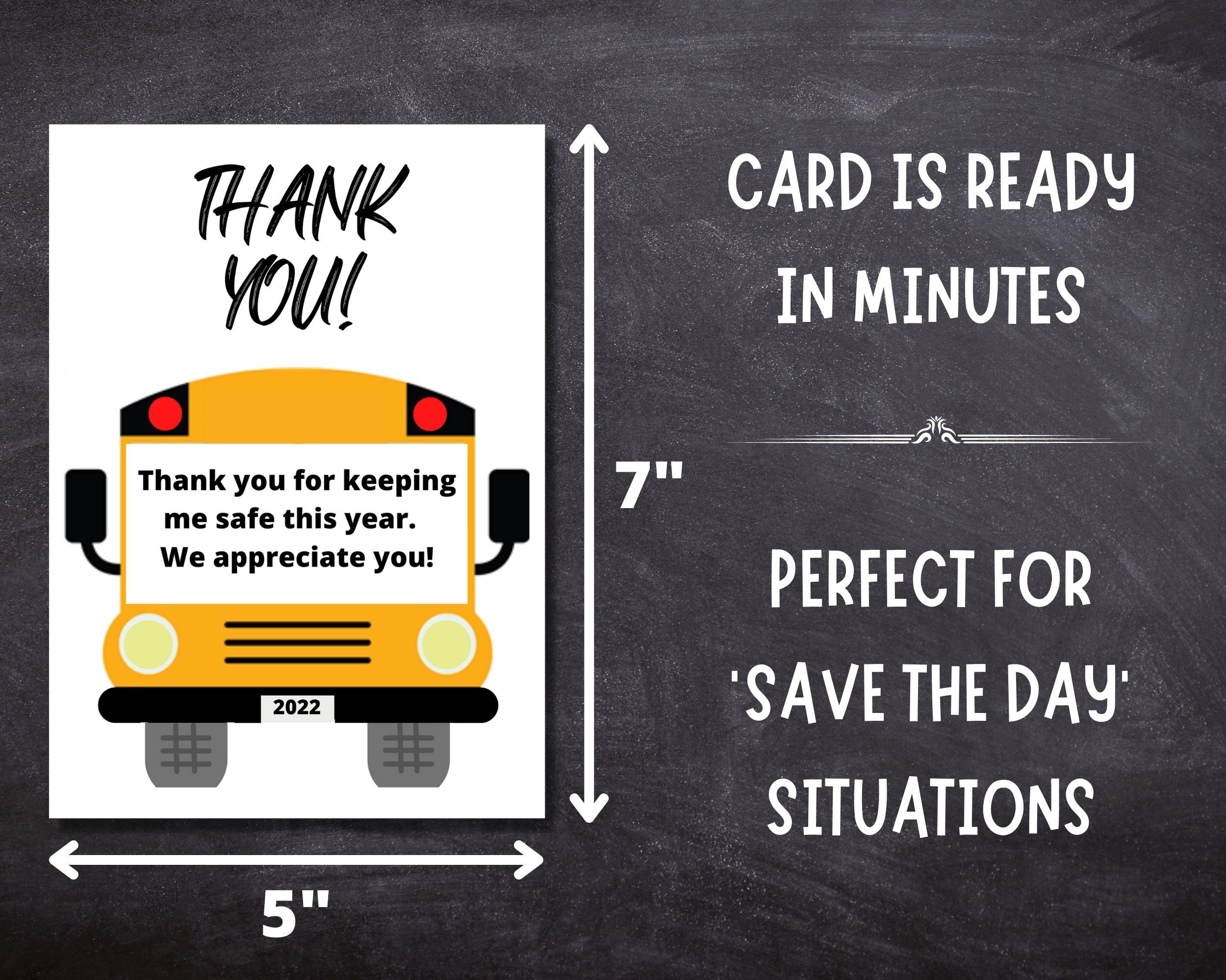 Bus Driver Appreciation Card 5x7 Flat - Etsy