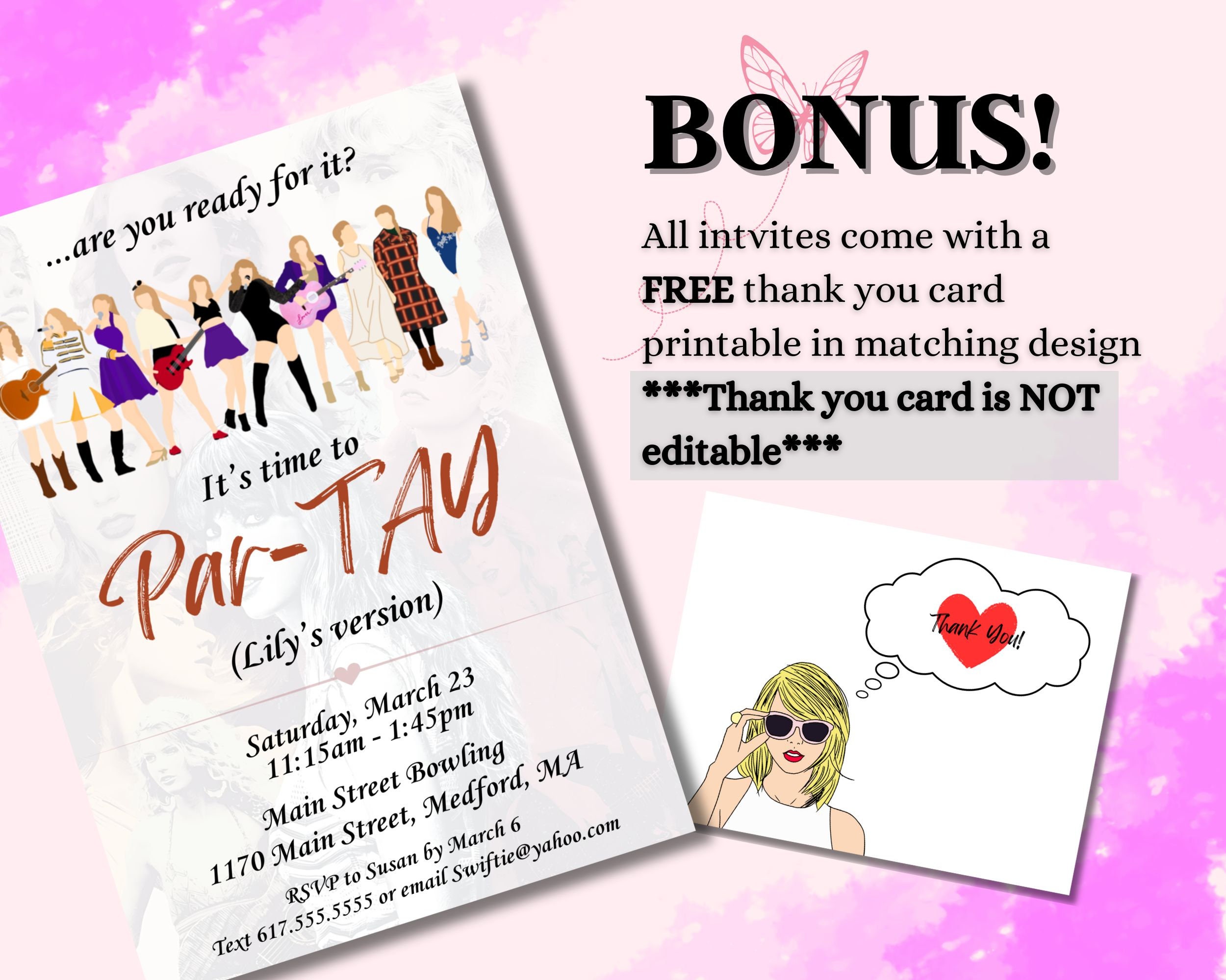 TAYLOR SWIFT INVITATION Swiftie Invite Printable Editable Taylor Swift ...