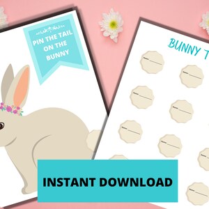 Pin the Tail on the Bunny Easter Game Digital Download - 2 Sizes - Etsy