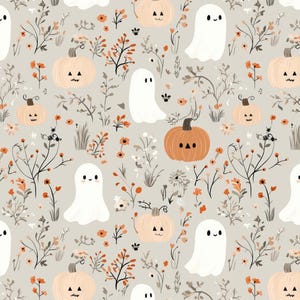100% Cotton Printed Fabric |floral Halloween Ghost Pattern | DIY Sewing ...