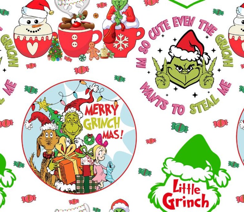 100% Cotton Printed Fabric |christmas Grinch Pattern | DIY Sewing ...