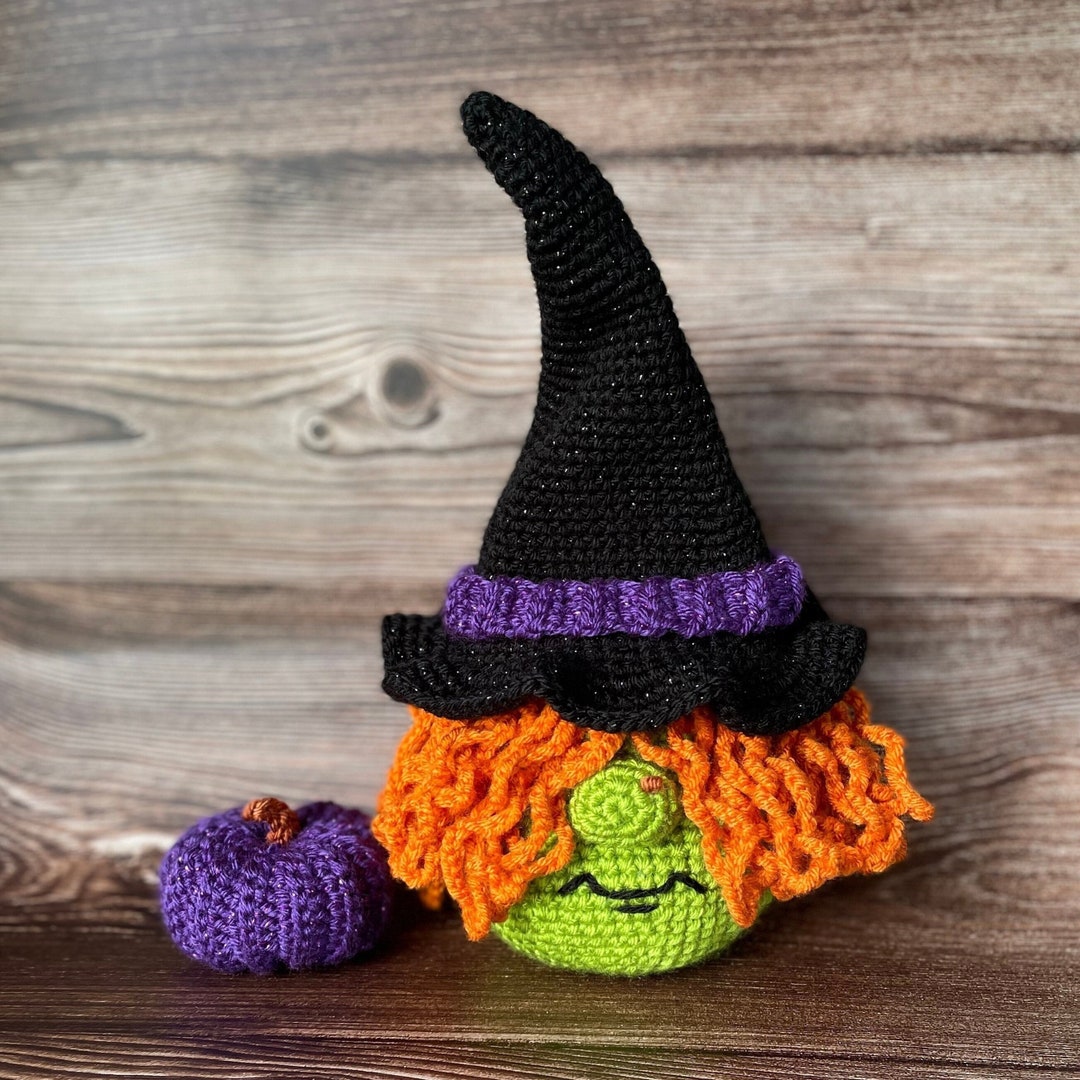 CROCHET PATTERN Wicked Witch Gnome Halloween Amigurumi Mini - Etsy