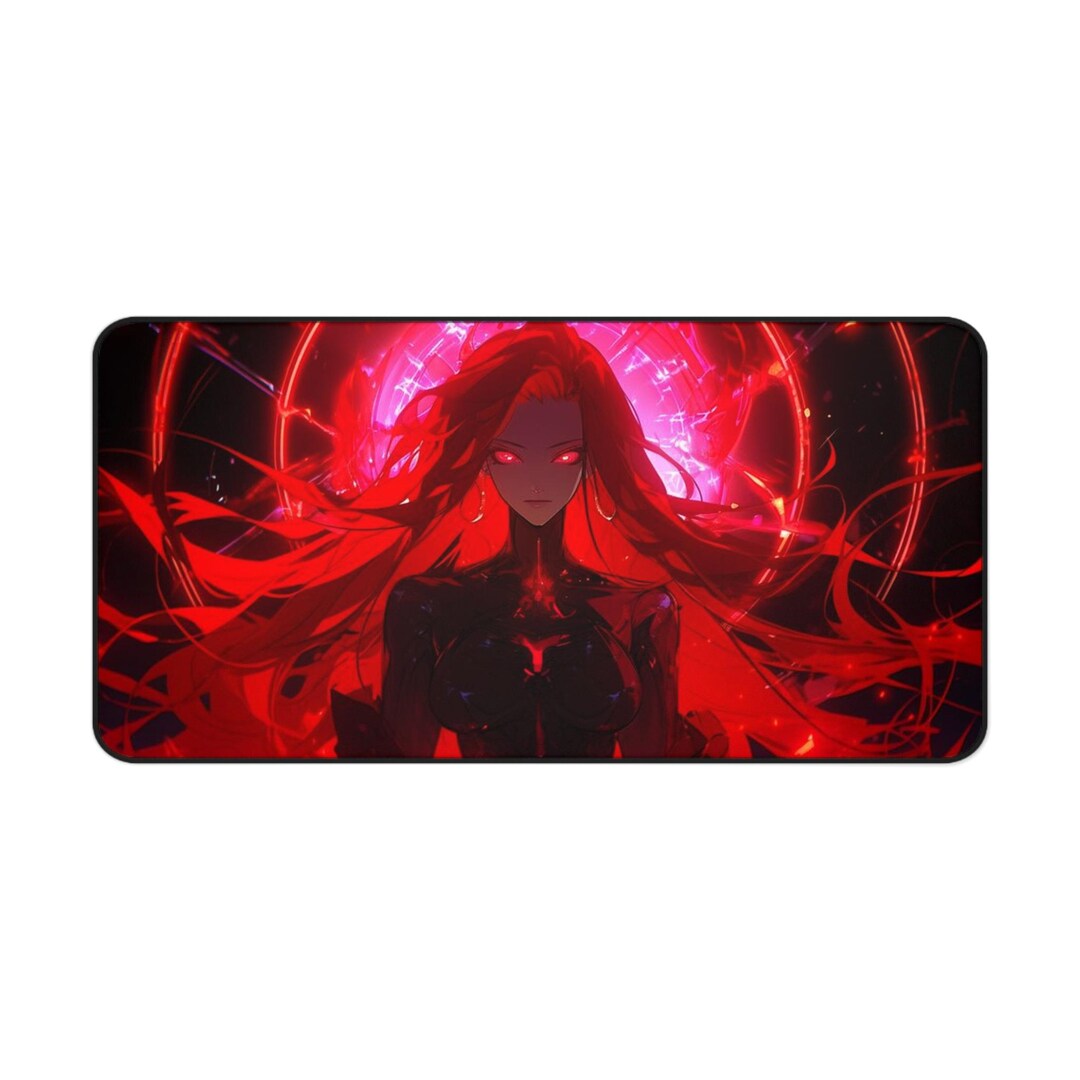Red Demoness Silhouette Desk Mat | Dark Anime Gaming Mousepad - Etsy