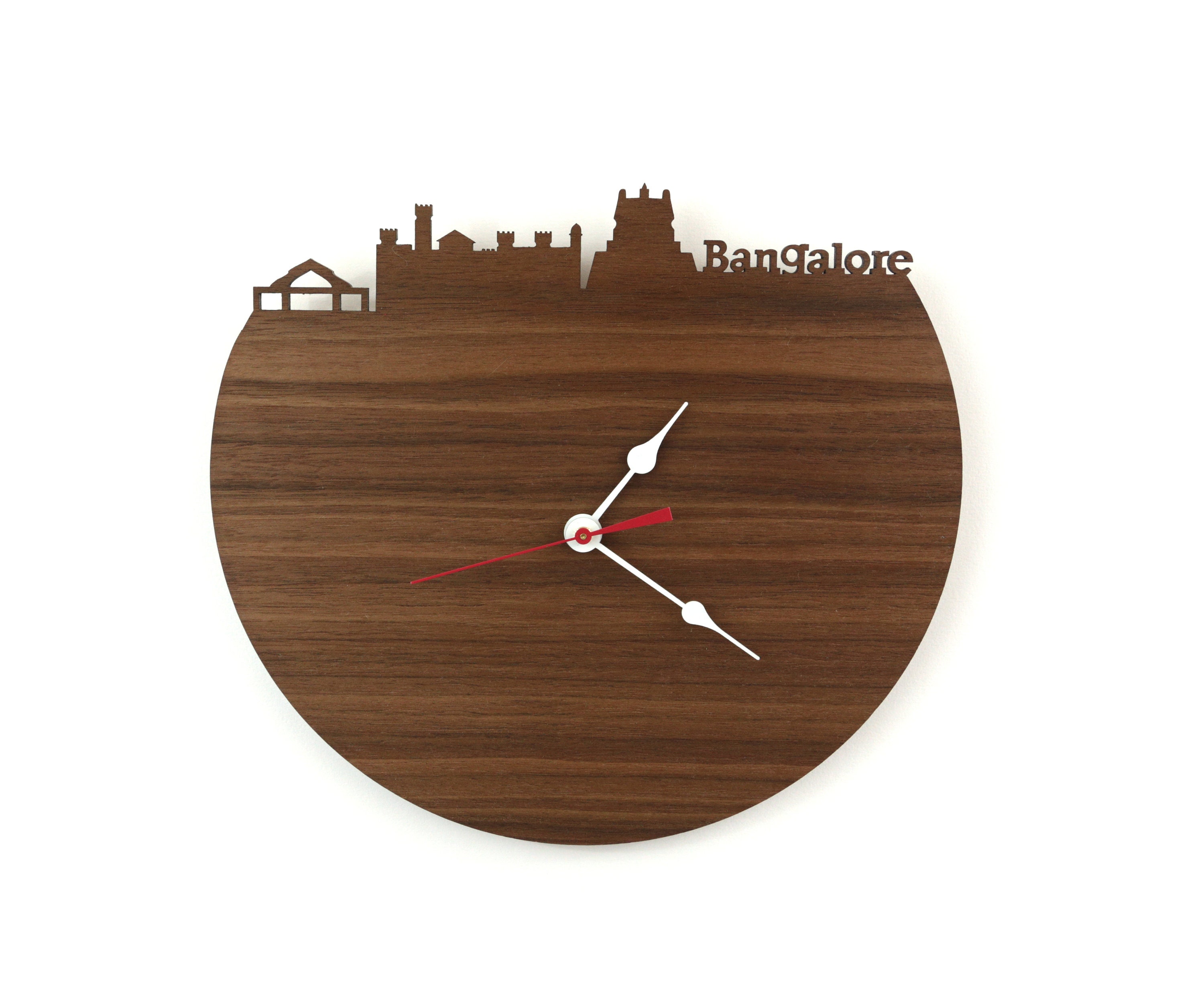 Bangalore Wood Skyline Clock India Time Zone Clock In Bamboo Etsy Bangalore Wood Skyline Clock India Time Zone Clock In Bamboo Etsy