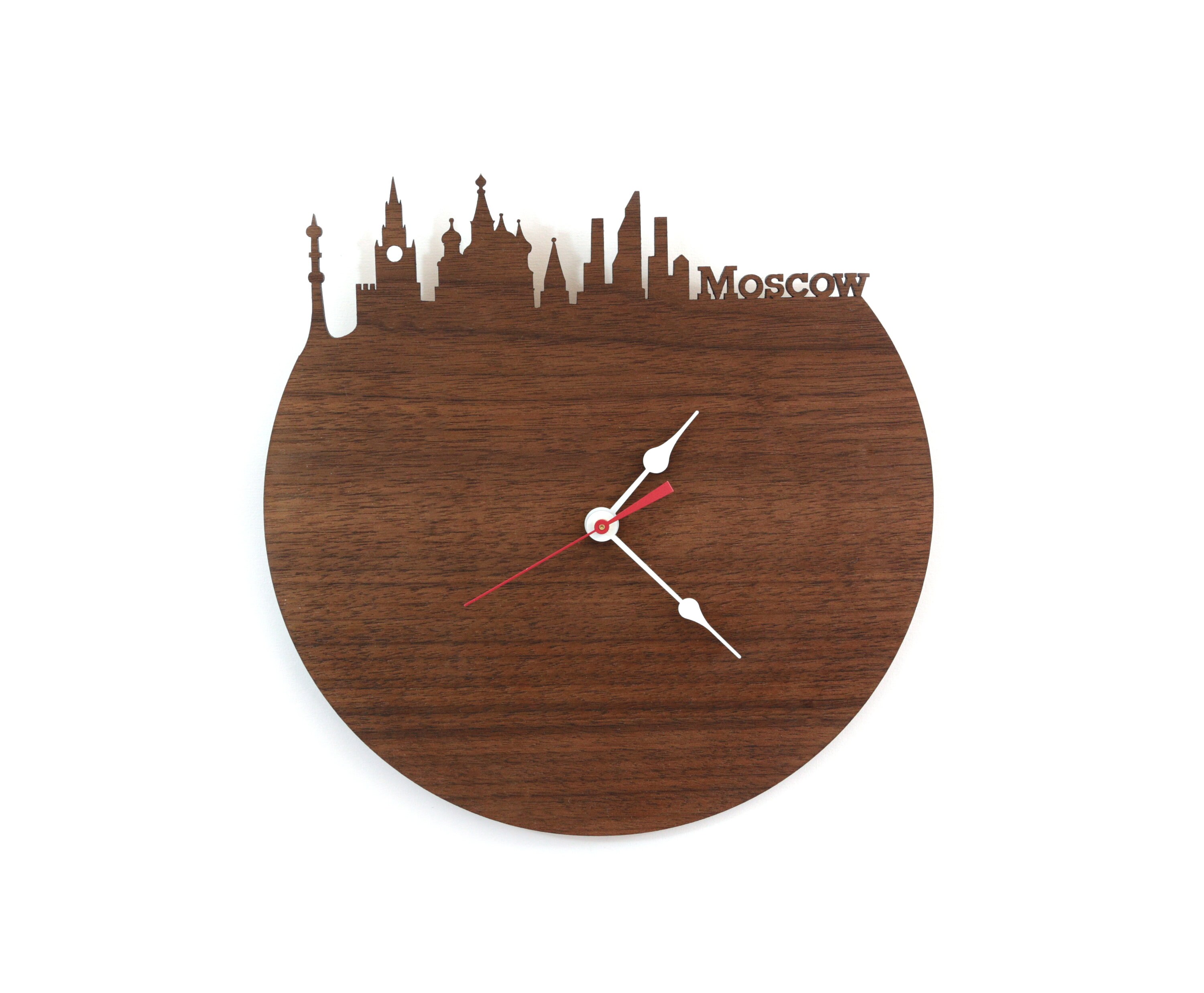 Moscow Skyline Wooden Clock Russia Time Zone Clock | Etsy