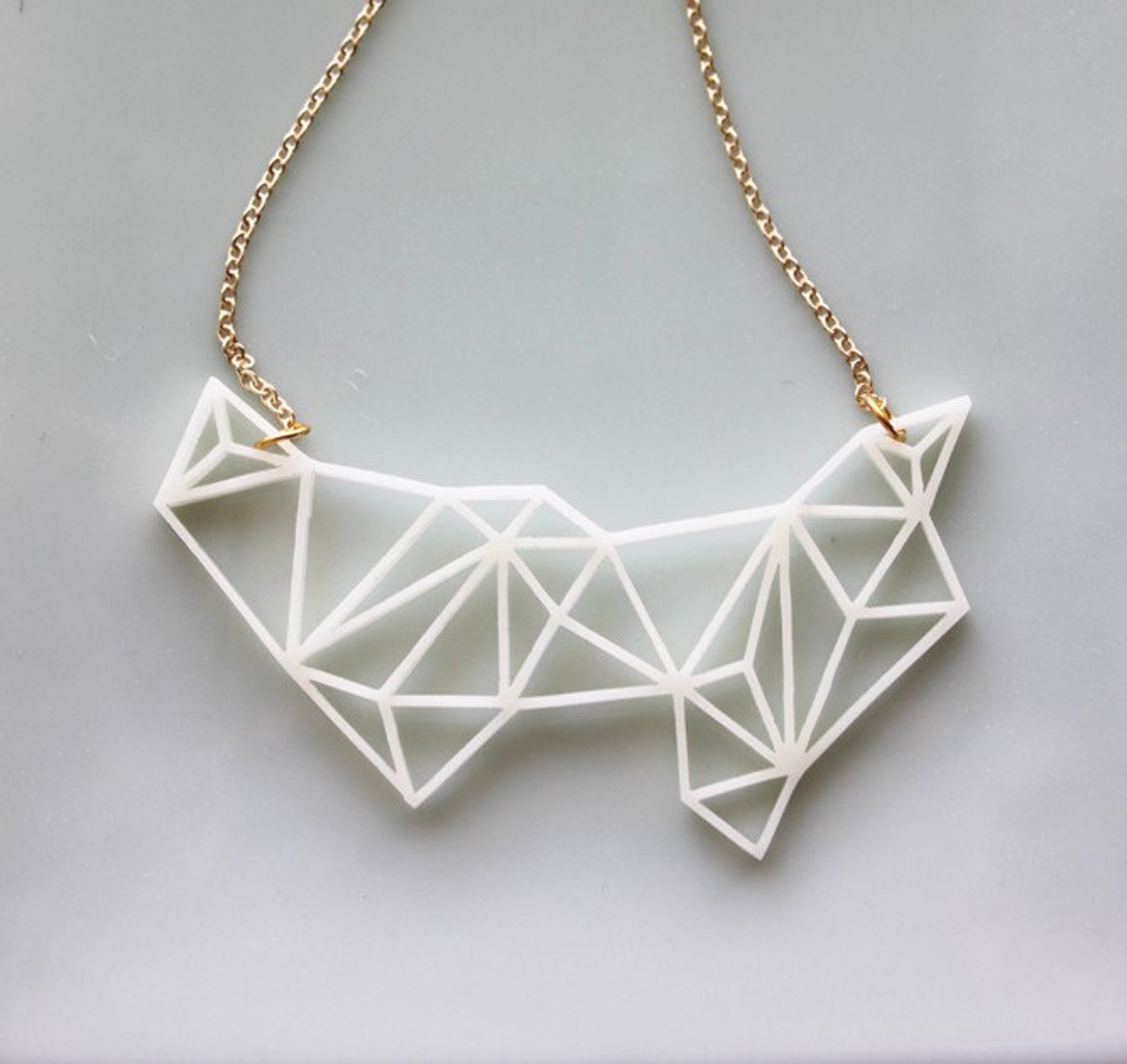 Geometric Necklace Modern Minimalist Triangle And Prism Etsy