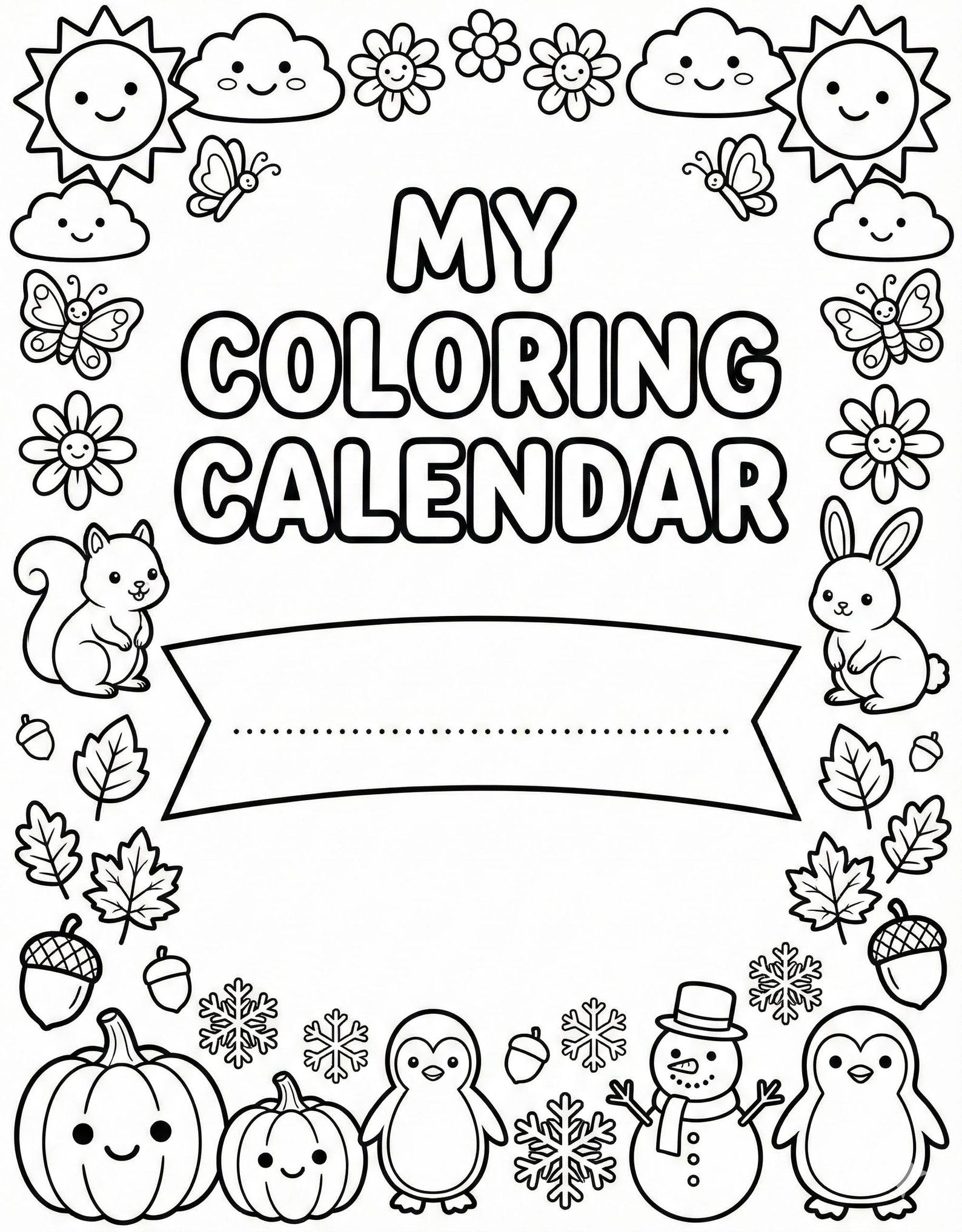 2026 Coloring Calendar | Monthly Printable With Bonus Pages (letter ...