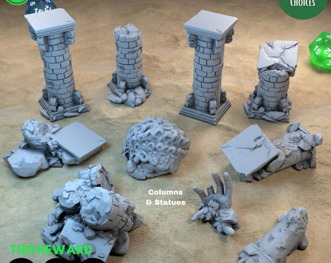 Stone Pillars, Halloween Prop, Yard Decoration, Graveyard Art, Pillar ...