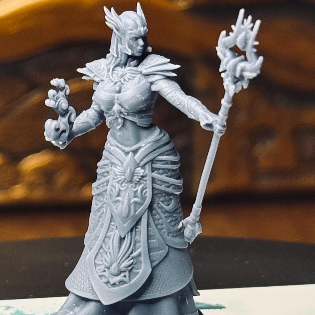 Resin Elf Sorcerer Miniature: Dnd Wizard, DM Stash 32mm/75mm - Etsy