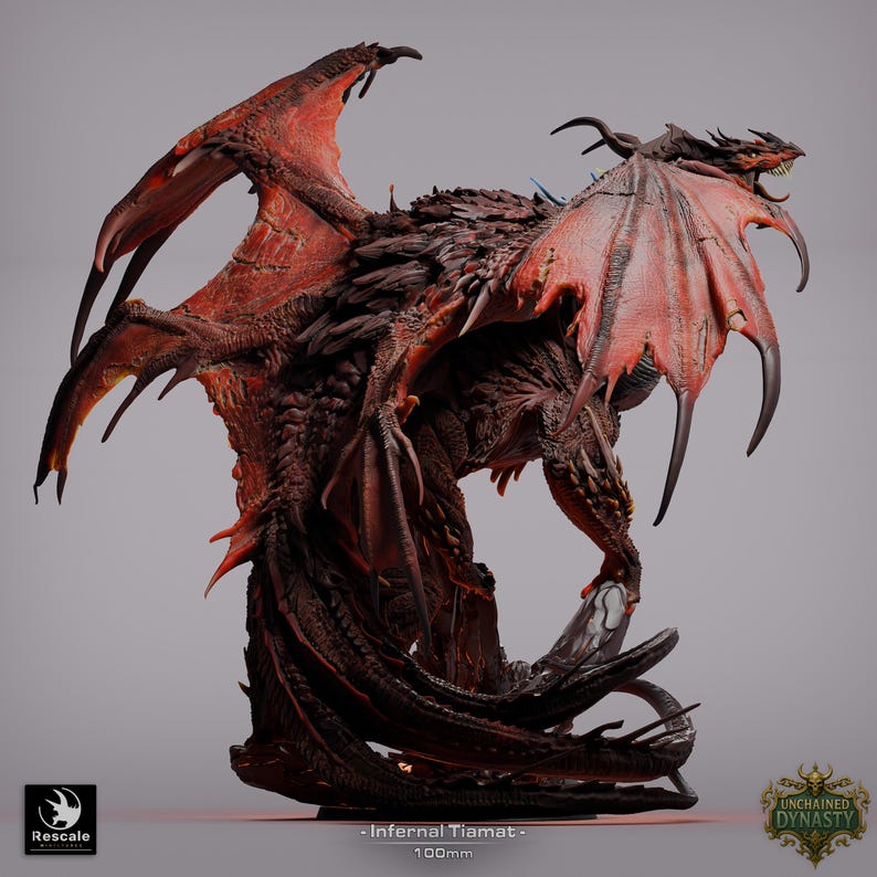Tiamat Chromatic Dragon Queen: Unpainted Dnd TTRPG Model by Rescale ...