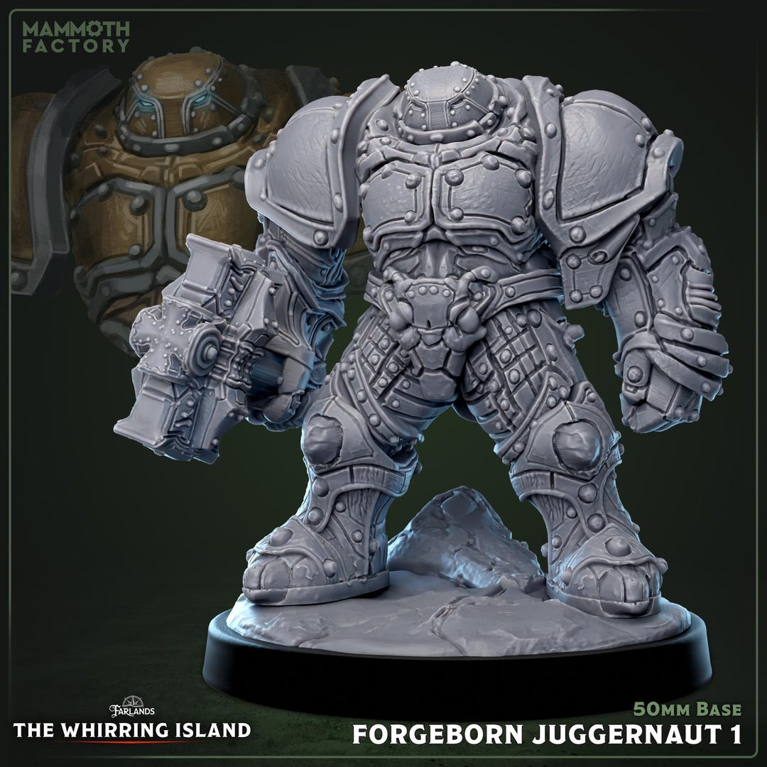 Forgeborn Juggernaut | Warforged | Dnd TTRPG Resin Miniature | Mammoth ...