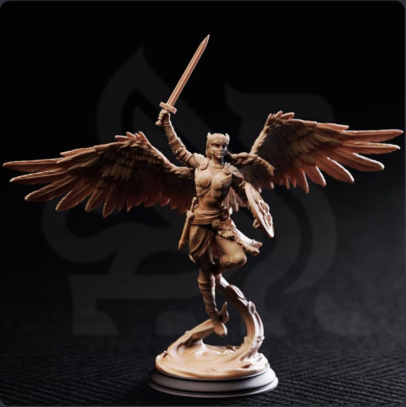 Valkyrie Shield-maiden Miniature: Paladin Aasimar Fighter Resin Print ...