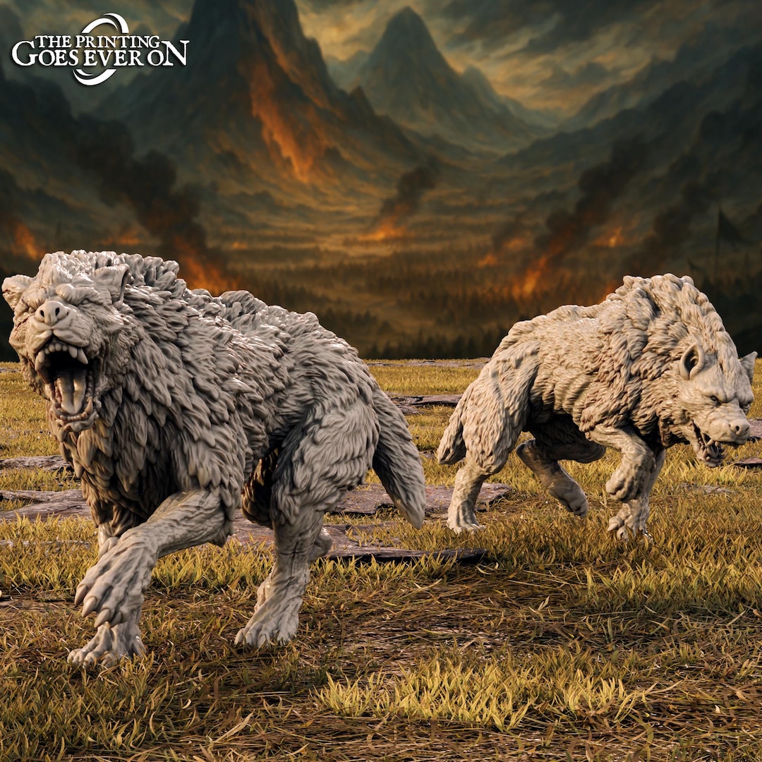 Worgs | Wargs | Hound | Dnd TTRPG Wargaming Model | Printing Goes Ever ...