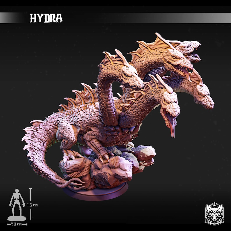Hydra | Multi-headed Serpent | Lernaean Monster | Dnd TTRPG Wargaming ...