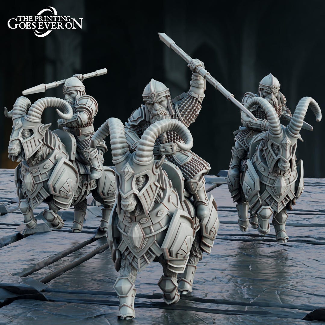 Dwarven Mountain Goat Riders | Mounted Cavalry | Dnd TTRPG Wargaming ...