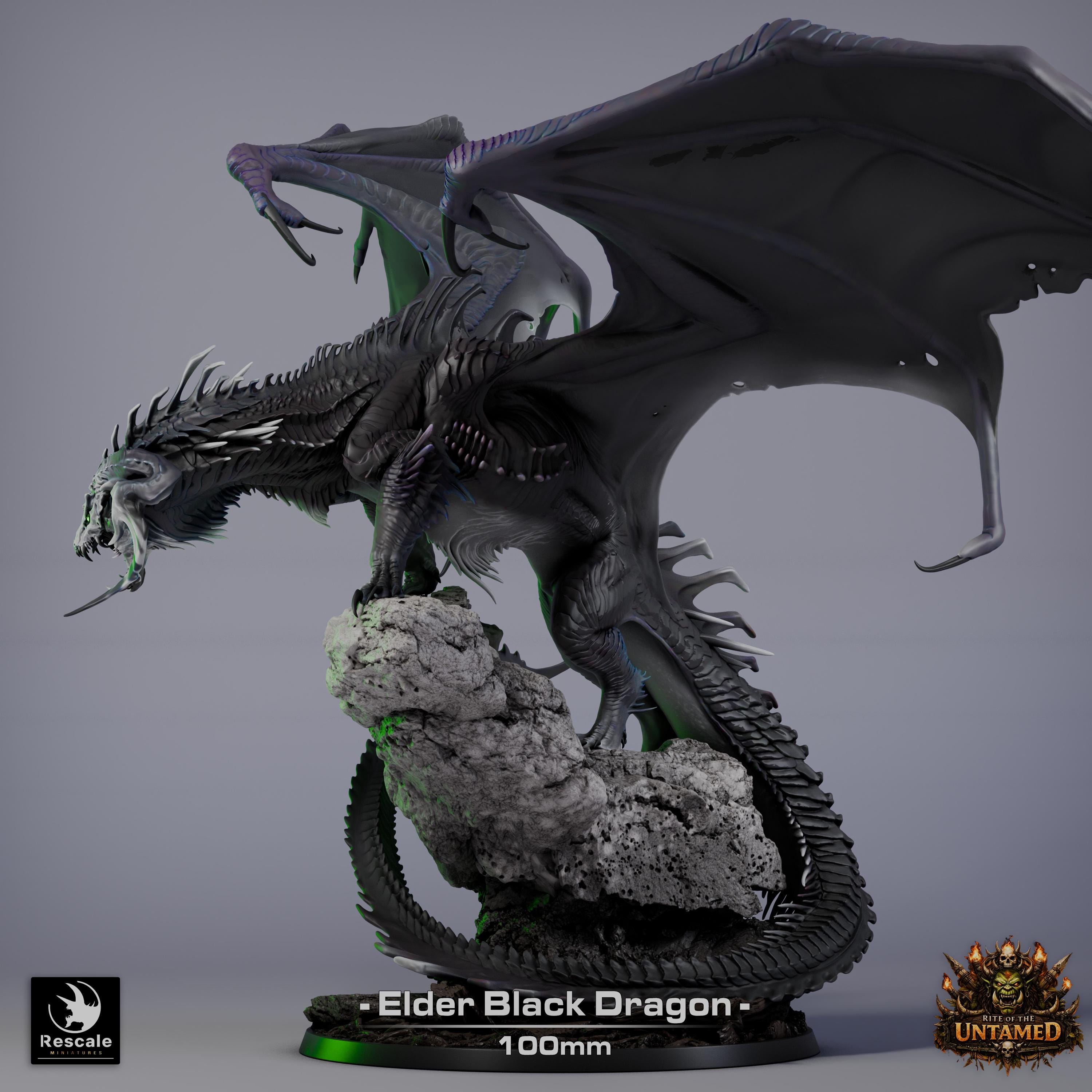 Elder Chromatic Black Dragon | Dnd TTRPG Wargaming Model | Rescale ...