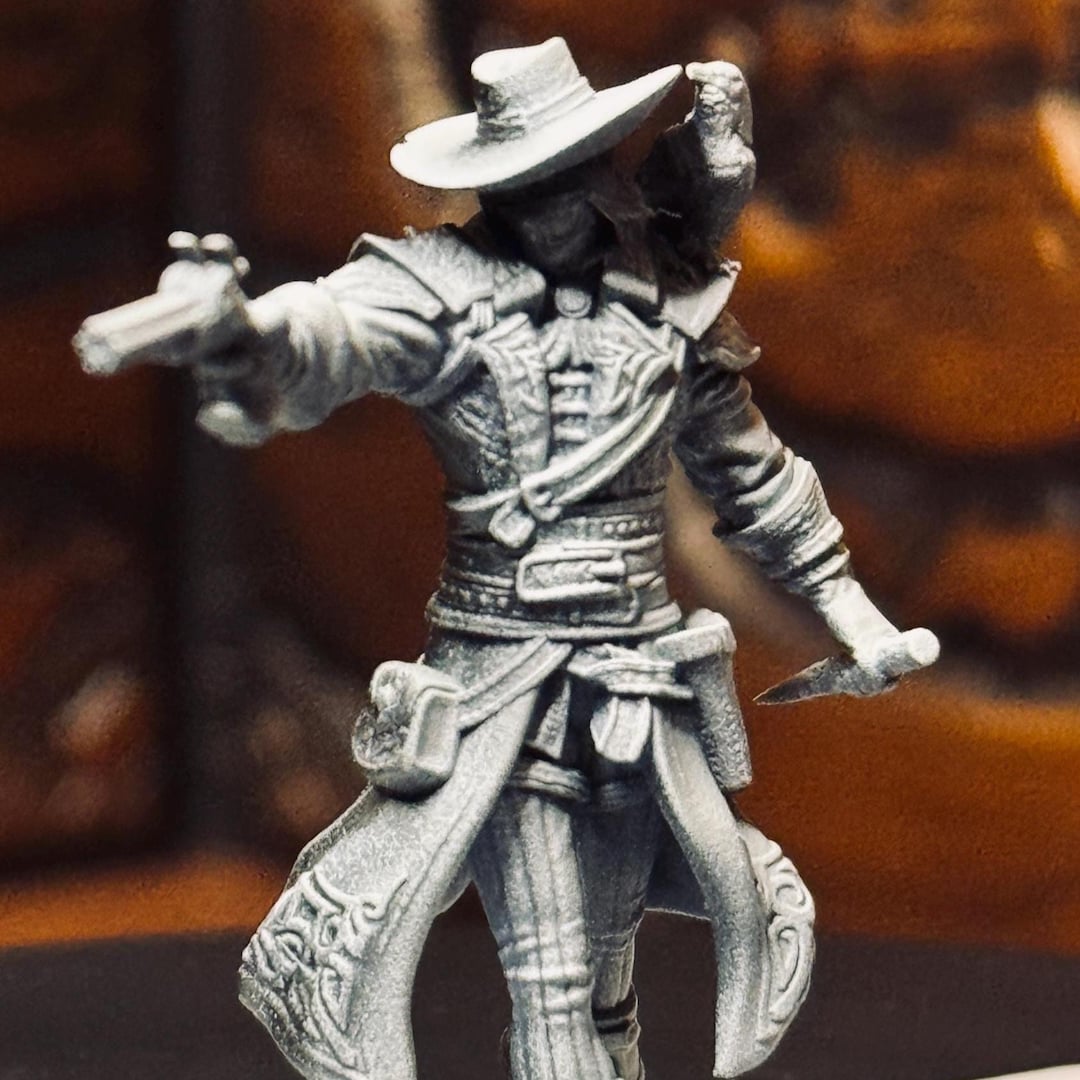 Gunslinger Miniature: Human Cowboy, Arkham Ravenswood - DM Stash Resin ...