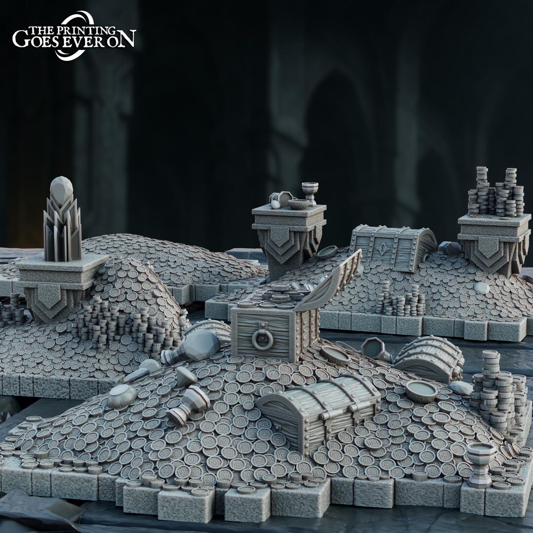 Dwarven Treasures | Dragon Hoard | Terrain | Dnd TTRPG Wargaming Model ...