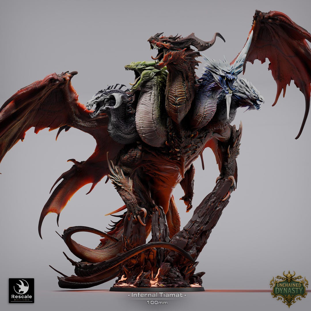 Tiamat Chromatic Dragon Queen: Unpainted Dnd TTRPG Model by Rescale ...