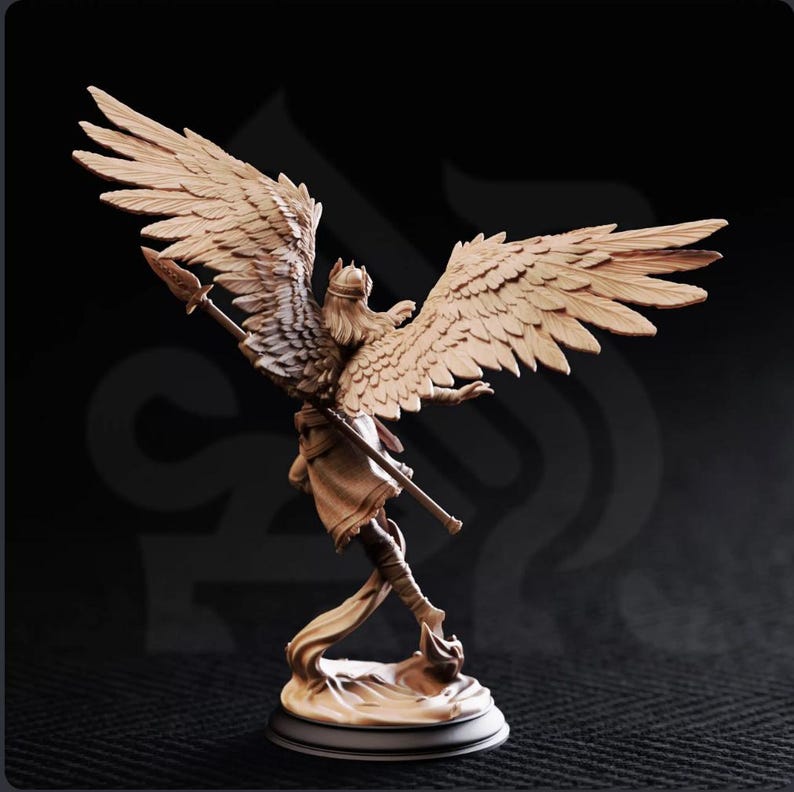Valkyrie Shield-maiden Miniature: Paladin Aasimar Fighter Resin Print ...