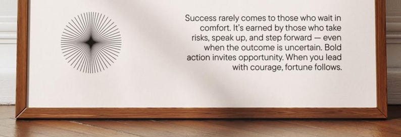 Fortune Favours the Bold Poster Quote White | Motivational Canvas Wall ...