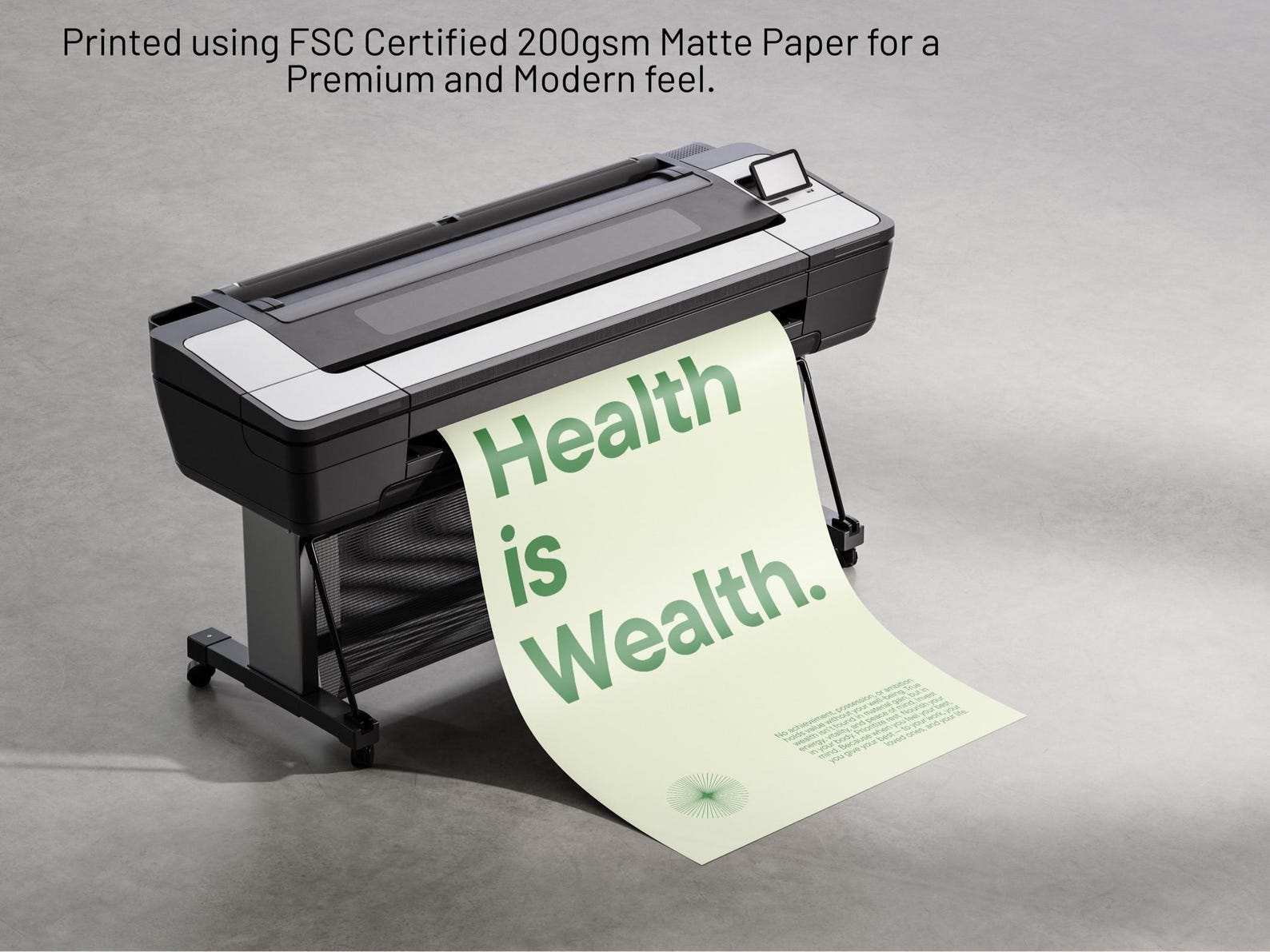 Health is Wealth Poster Quote Green, Motivational Wall Art, Positive ...
