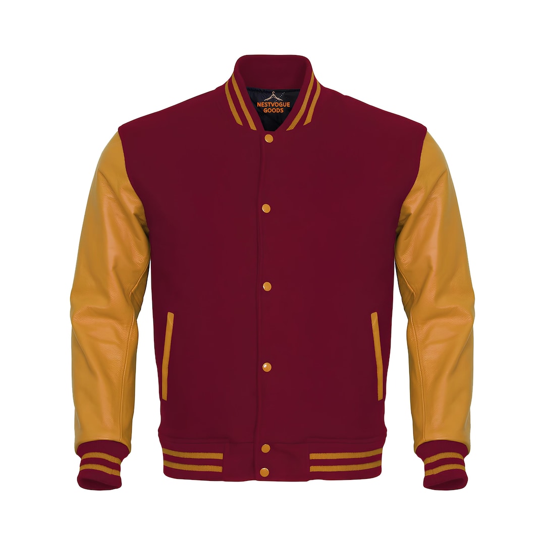Personalized Varsity Jacket Custom Made Letterman Jackets Maroon Body ...
