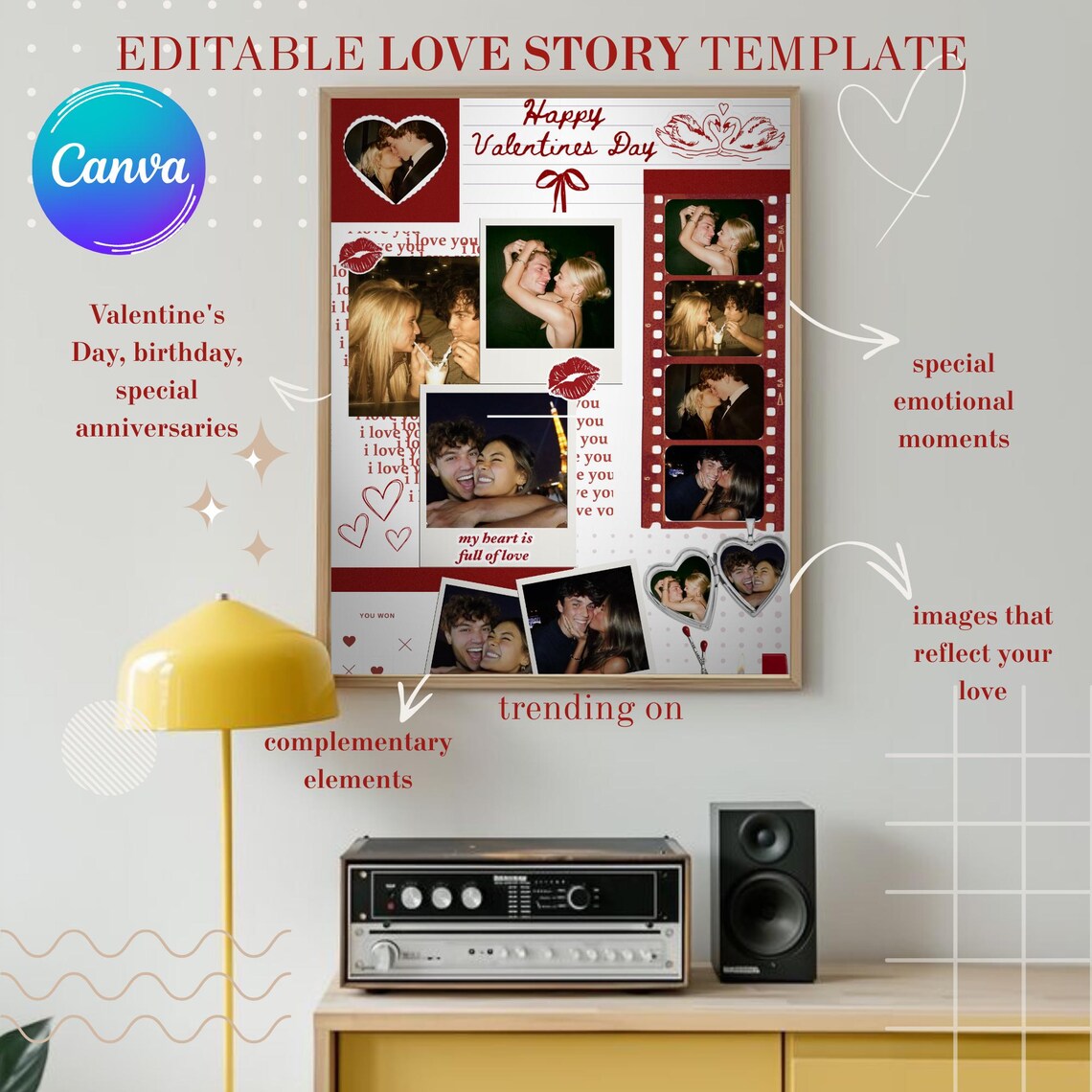 Editable Couple Matchbook Canva Template : (A4 Digital Download) - Etsy