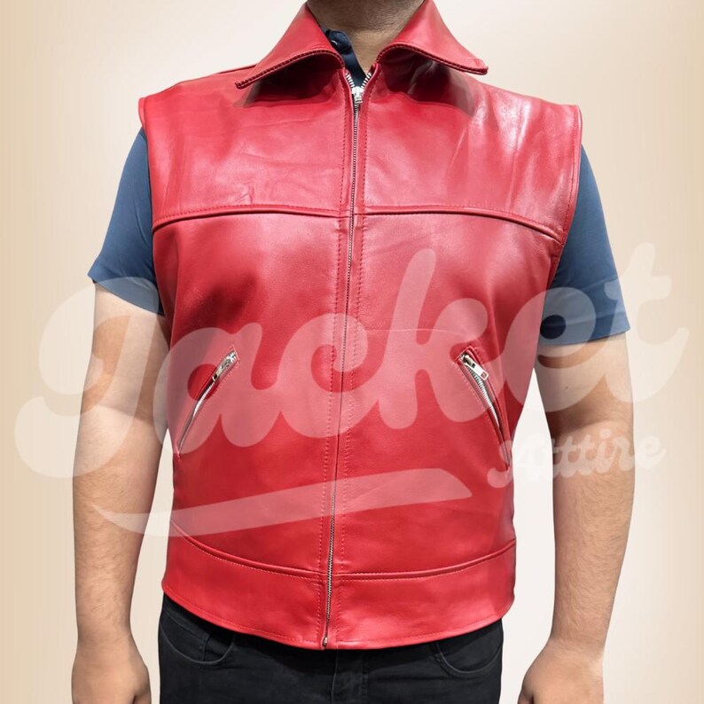 Terry Bogard Vest | Terry Bogard Red Star Leather Vest | Fighting Fury ...