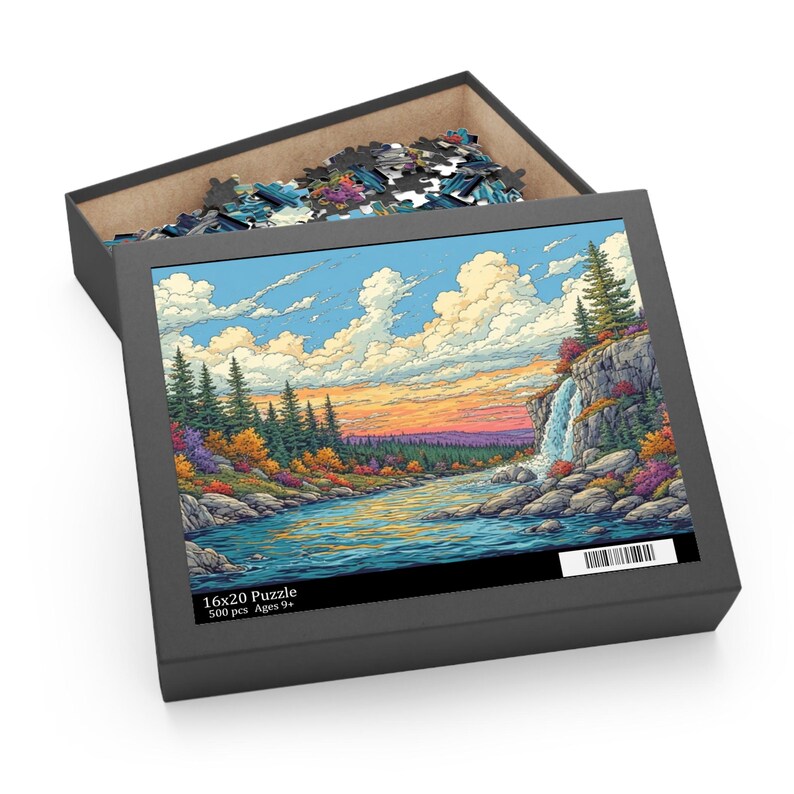 Scenic Waterfall Jigsaw Puzzle: Nature-inspired Family Fun (252-piece ...