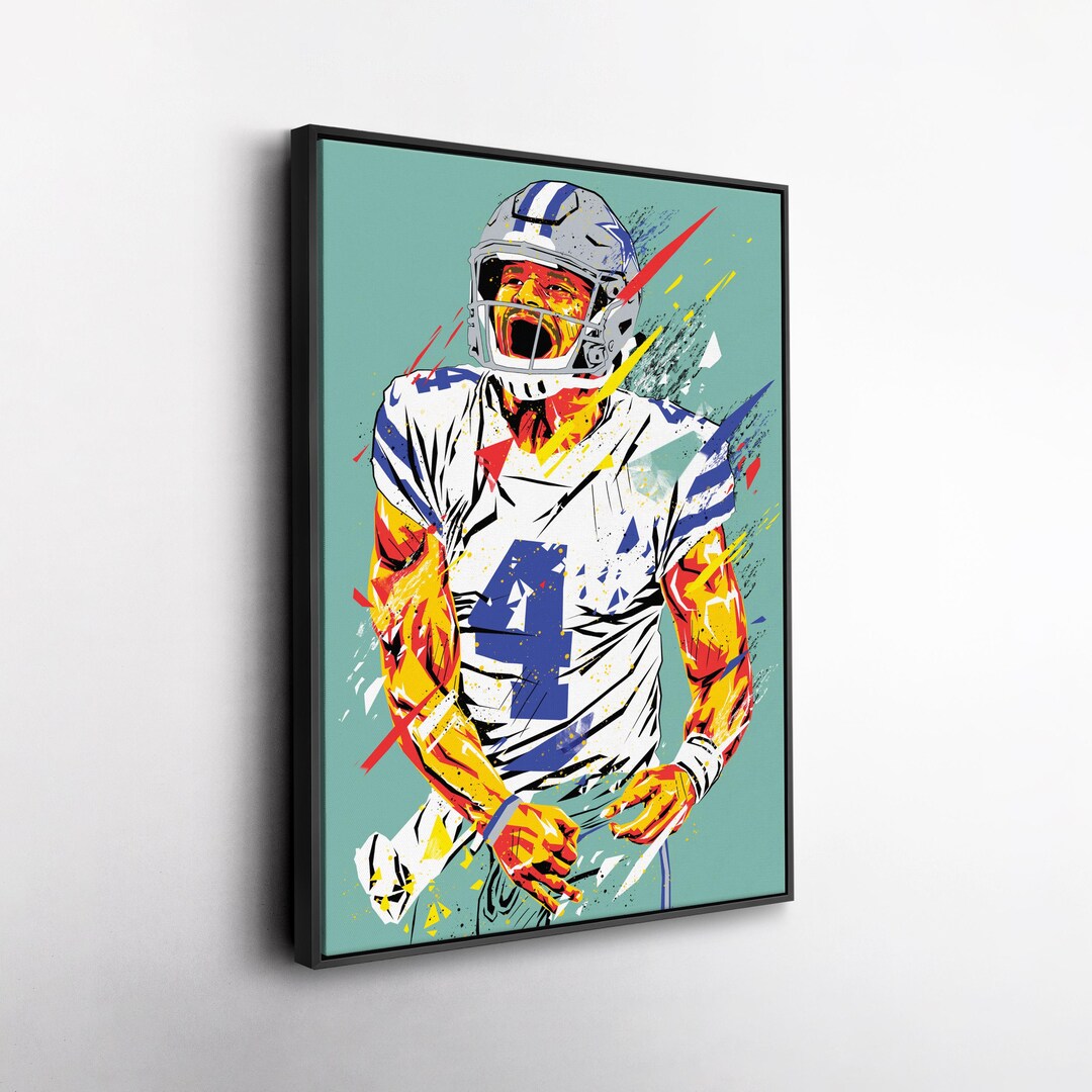Dak Prescott Pop Art Canvas Print – Dallas Cowboys Wall Decor – NFL ...