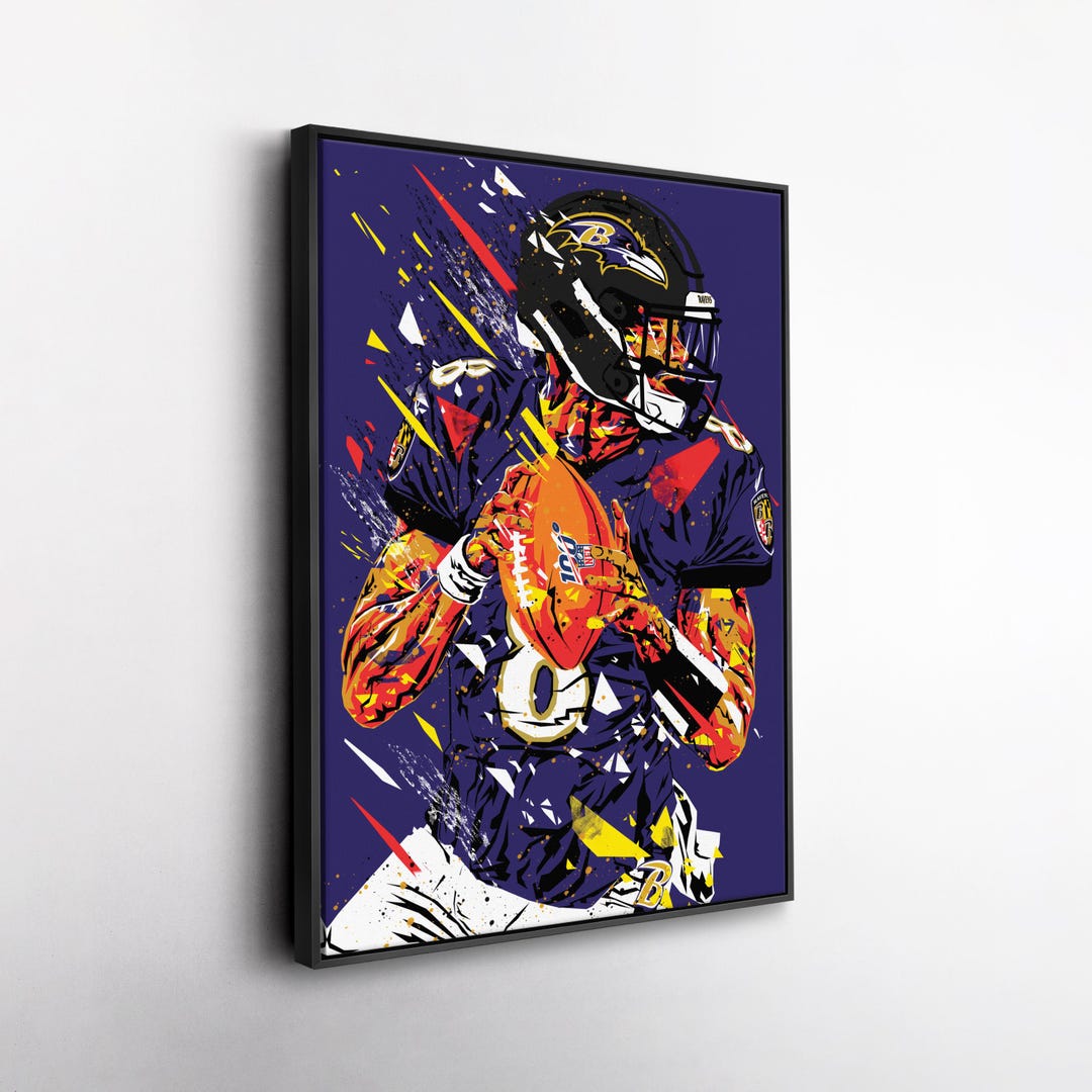 Lamar Jackson Pop Art Canvas Print – Baltimore Ravens Wall Decor – NFL ...