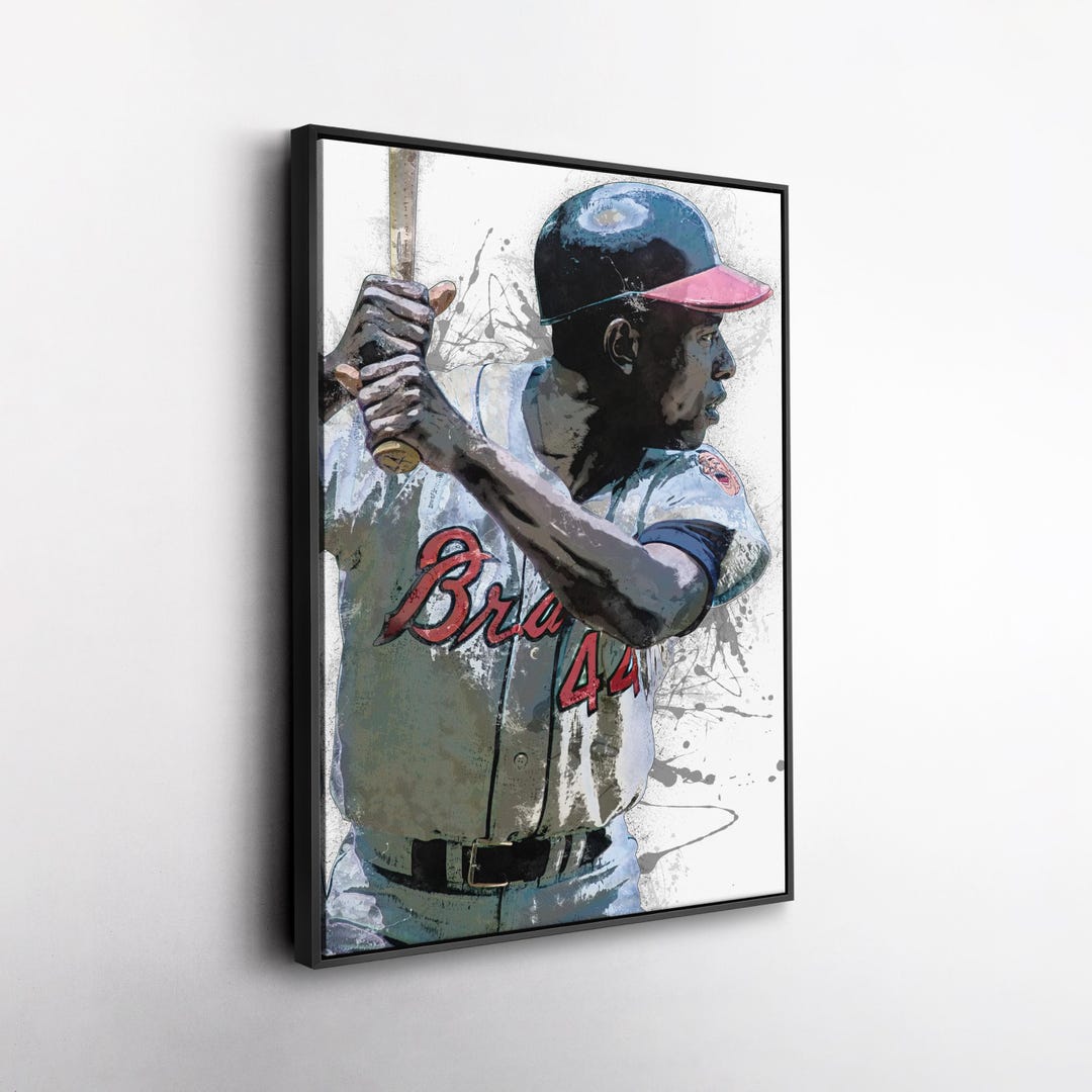 Hank Aaron Atlanta Braves Canvas Print MLB Baseball Wall Art Framed ...