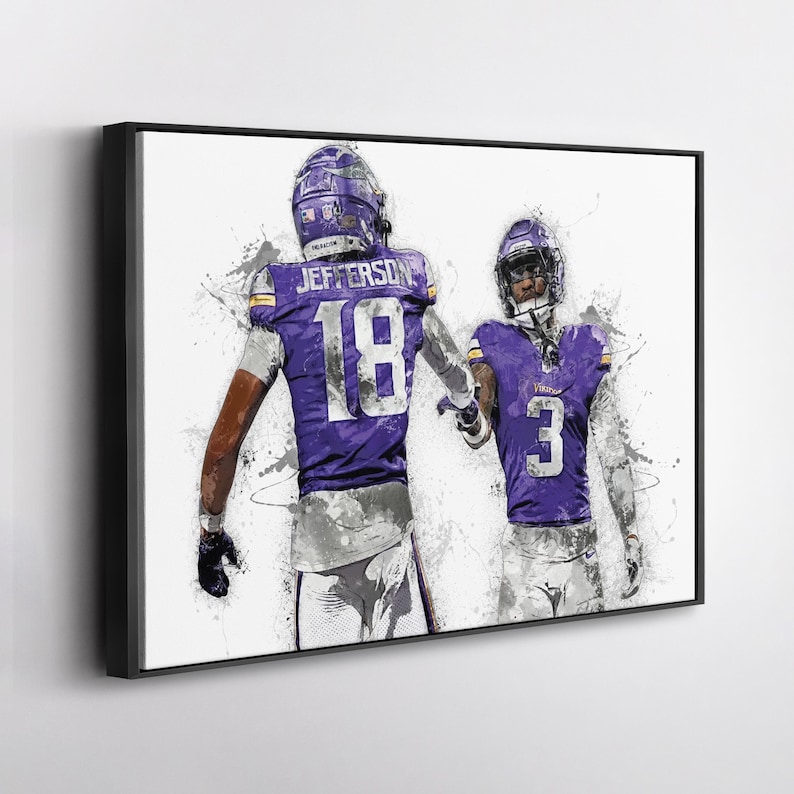 Justin Jefferson & Jordan Addison Minnesota Vikings Canvas Print NFL ...