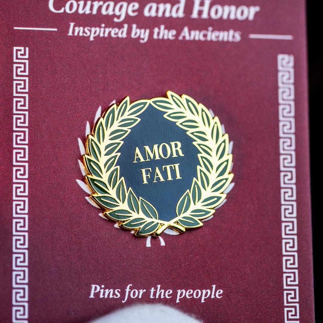 Roman Enamel Pin – Amor Fati – Stoic Laurel Wreath - Etsy