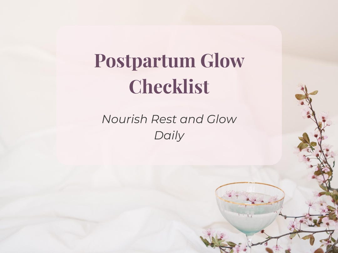 Postpartum Glow Checklist A4 Printable | Daily Self Care Tracker for ...